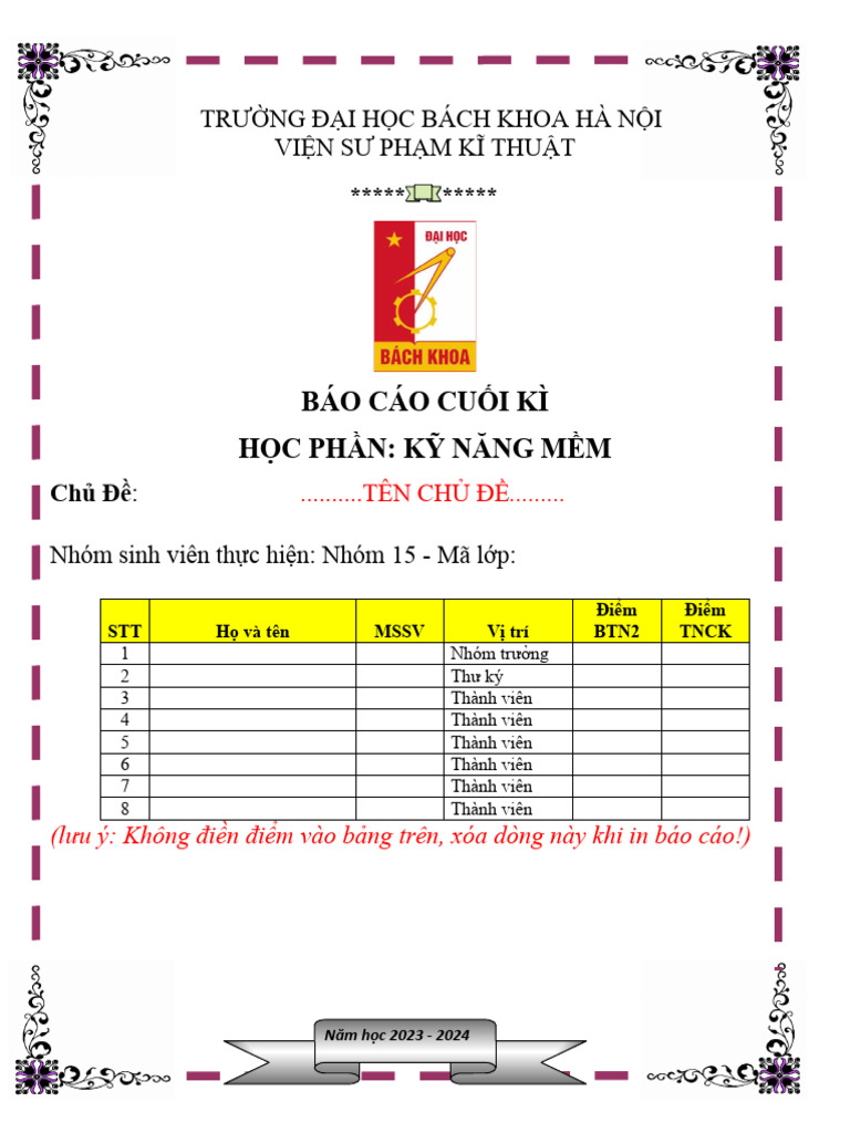 BTN2 - (Ma Lop) (Nhom So) - HK20231 | PDF