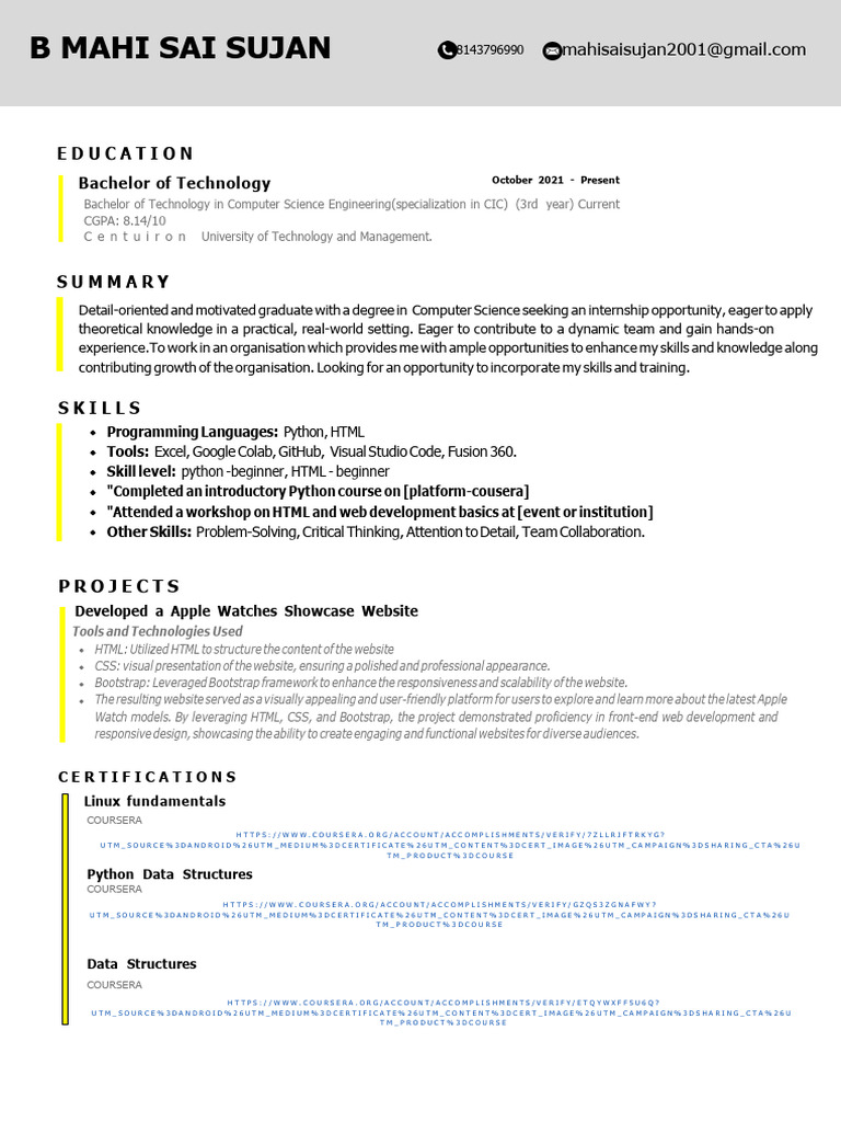 Mahi Sai Sujan Resume | PDF | Web Development | Bootstrap (Front End ... Mahi Sai Sujan Resume | PDF | Web Development | Bootstrap (Front End ...