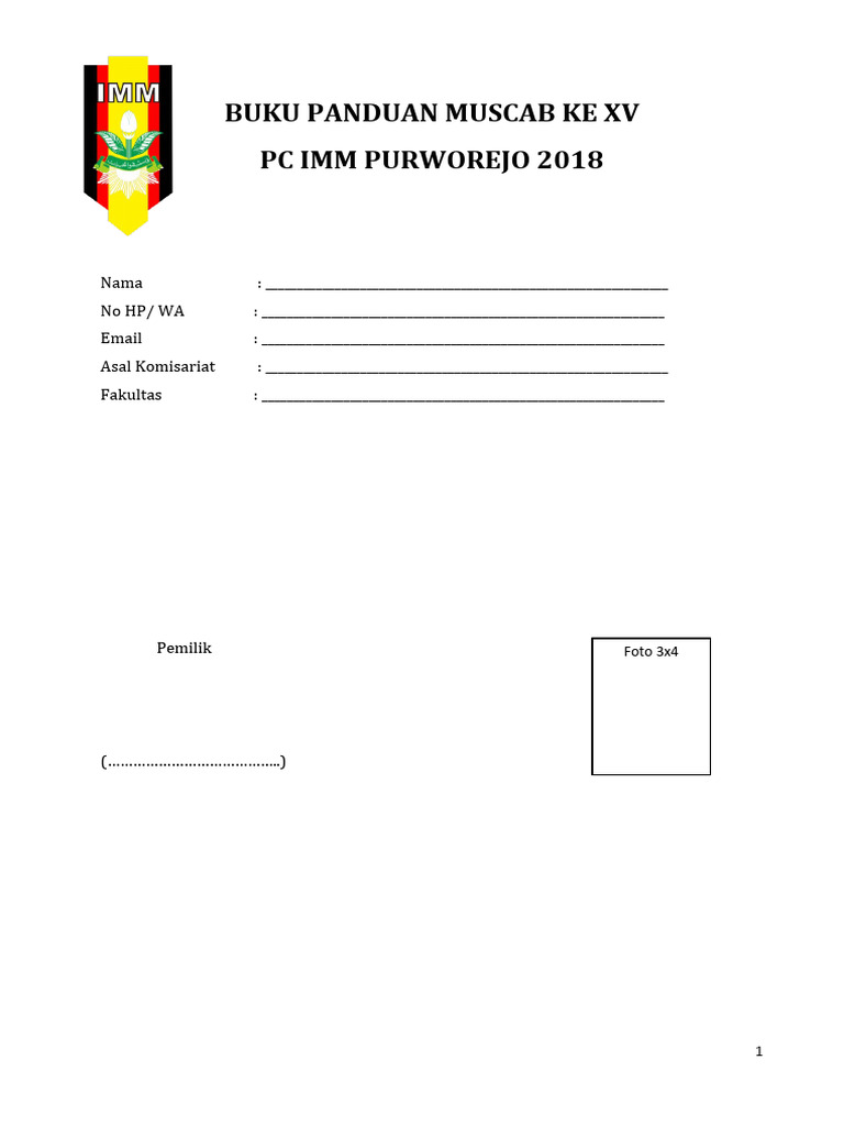 Panduan Muscab XV PC IMM Purworejo | PDF