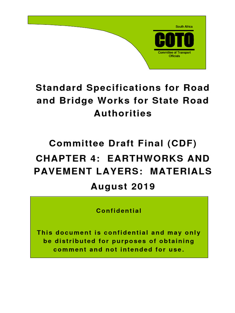 Earthworks & Pavement Materials Specs | PDF | Road | Gravel