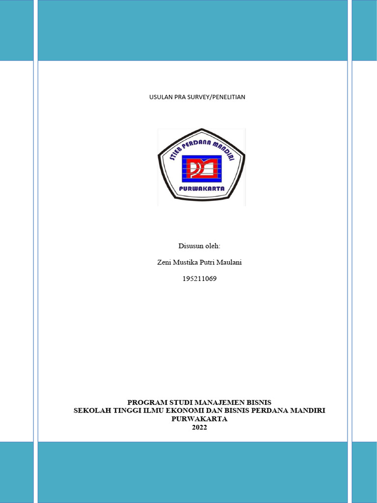 Contoh Pra Survey Skripsi SDM | PDF