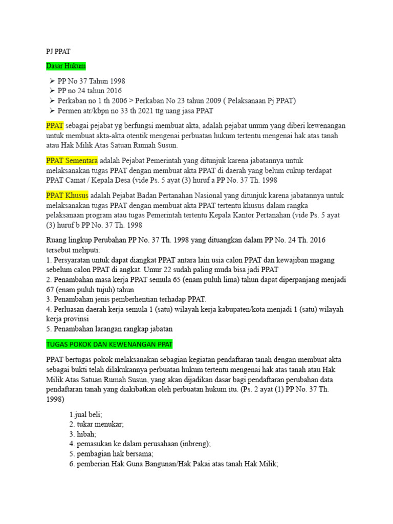 Ringkasan (PJ PPAT Hatta) | PDF