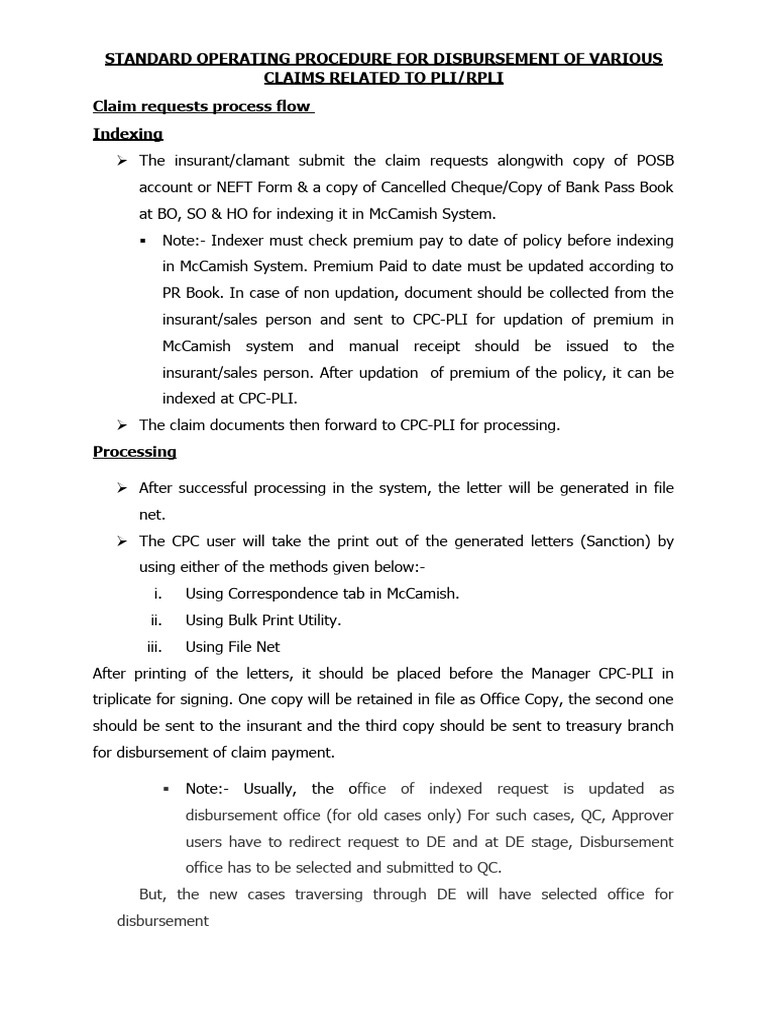 Sop Pending Disbursement | PDF | Cheque | Payments Sop Pending Disbursement | PDF | Cheque | Payments