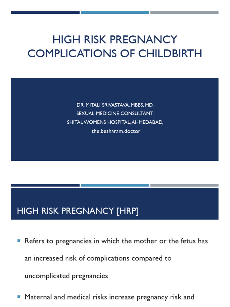 4 High Risk Preganancy and Complications of Child Birth | PDF ...