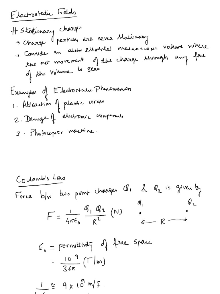Notes 3(Electrostatics) | PDF
