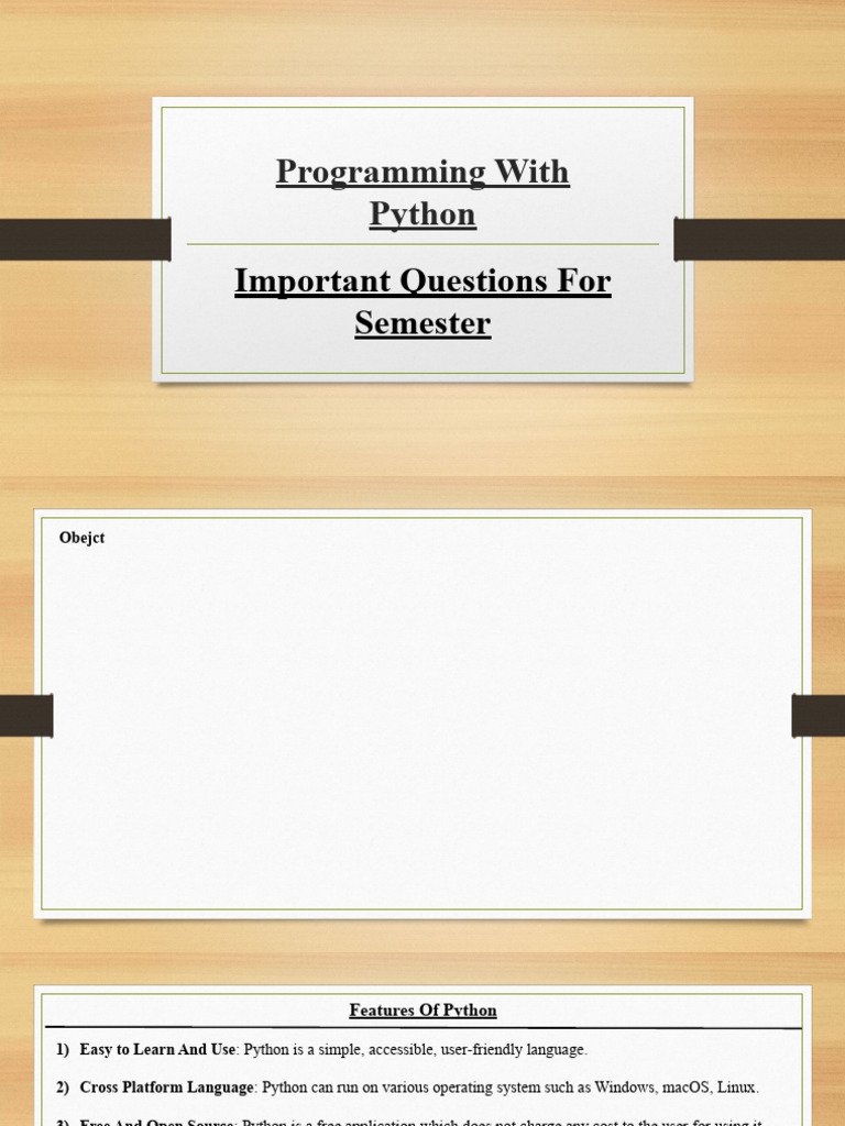 Pwp Important Semester Questions Pdf Python Programming Language Object Oriented Programming 