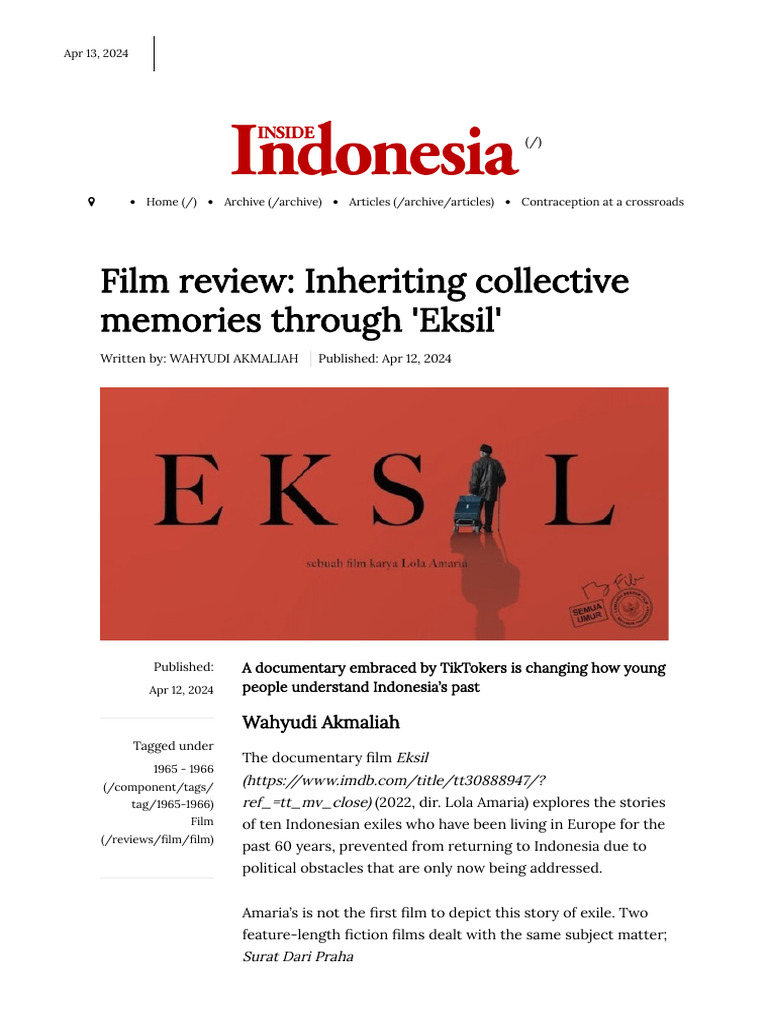 Inheriting Collective Memories Through Eksil Movie | PDF | Indonesia