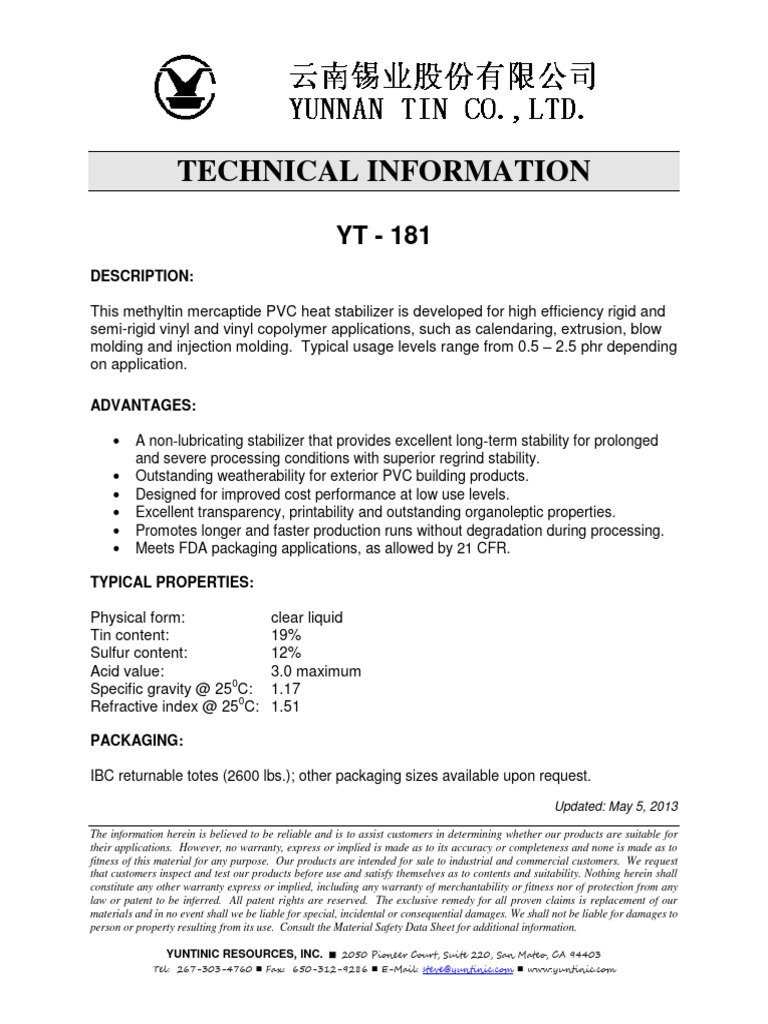 Yt 181 | PDF | Polyvinyl Chloride