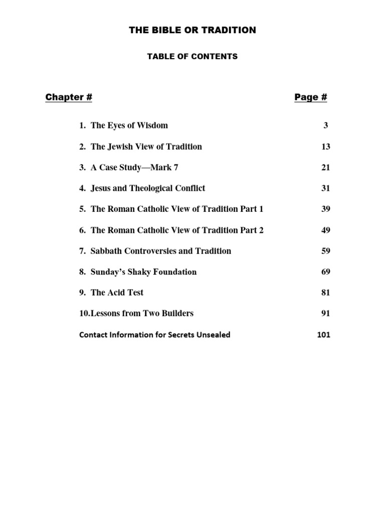 Bible or Tradition | PDF | Oral Torah | Pharisees
