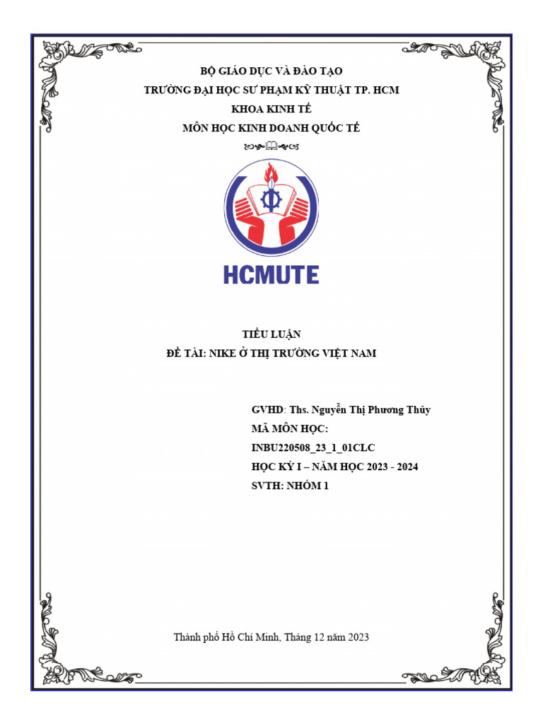 Tiểu Luận Kdqt Nike ở Thị Trường Việt Nam | PDF