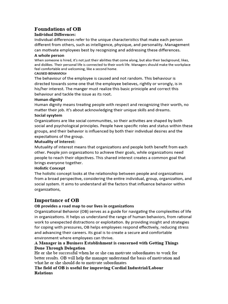 Foundations of OB | PDF | Perception | Attitude (Psychology)
