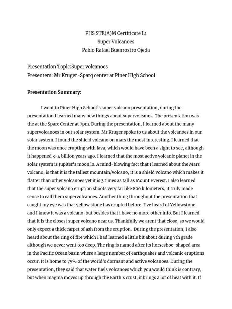 new stem write up-2 | PDF | Volcano | Volcanism