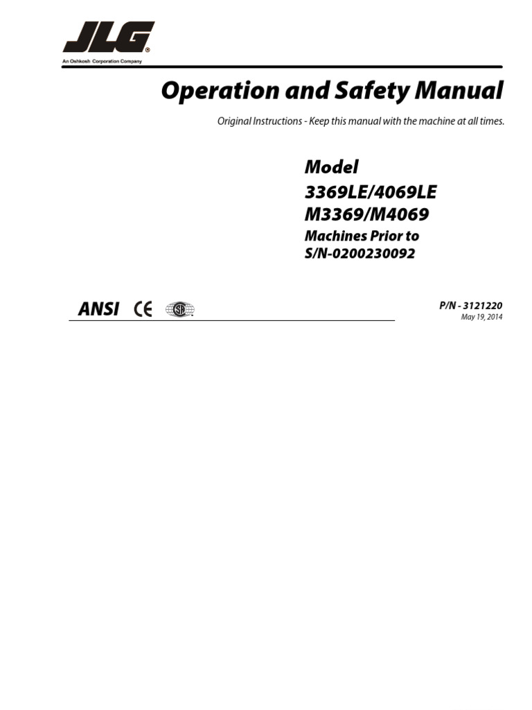 JLG 4069le | PDF | Elevator | Forklift