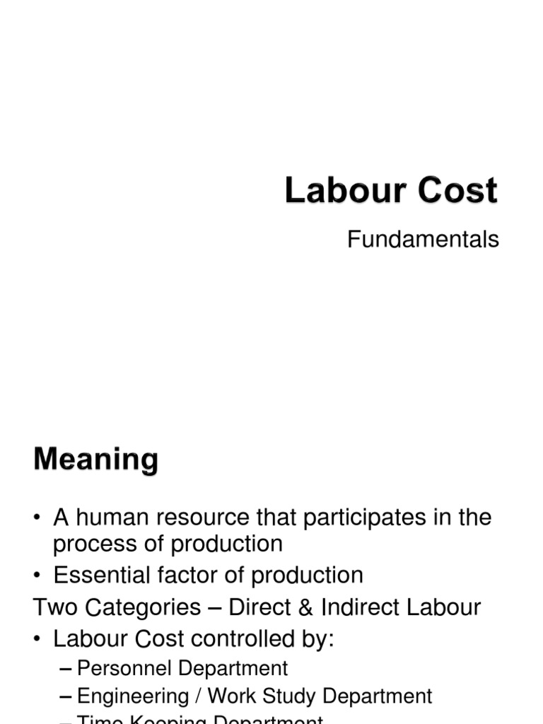 Labour Costing Pdf Piece Work Labour Economics