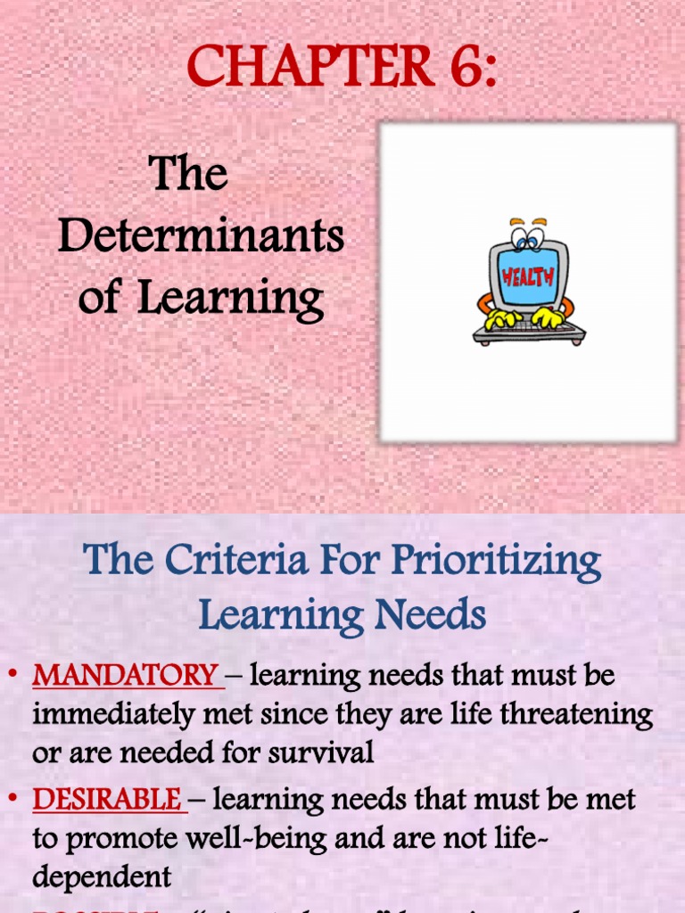 Assessing Learning Needs and Readiness | PDF | Motivation | Motivational
