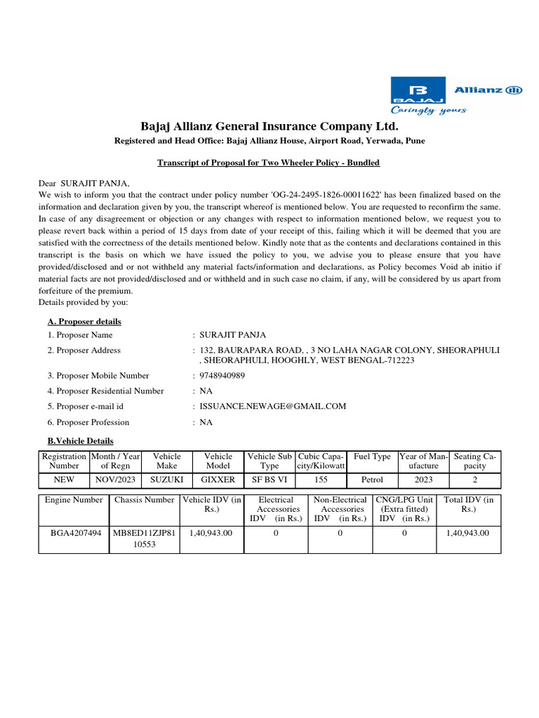 Surajit Panja | PDF | Deductible | Insurance