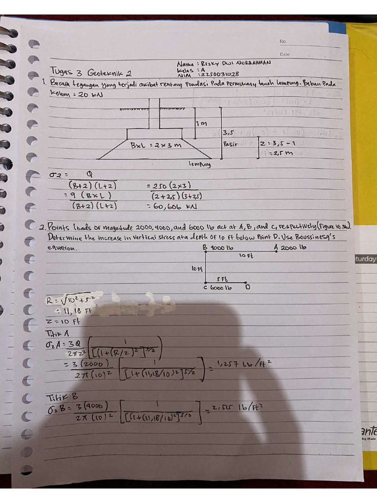 Tugas 3 Geoteknik - Rizky Dwi Nurrahman - 028 | PDF