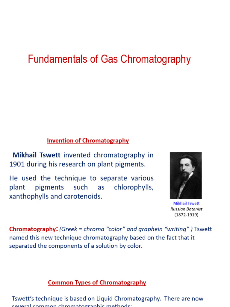 Fundamentals of Gas Chromatography | PDF | Gas Chromatography ...