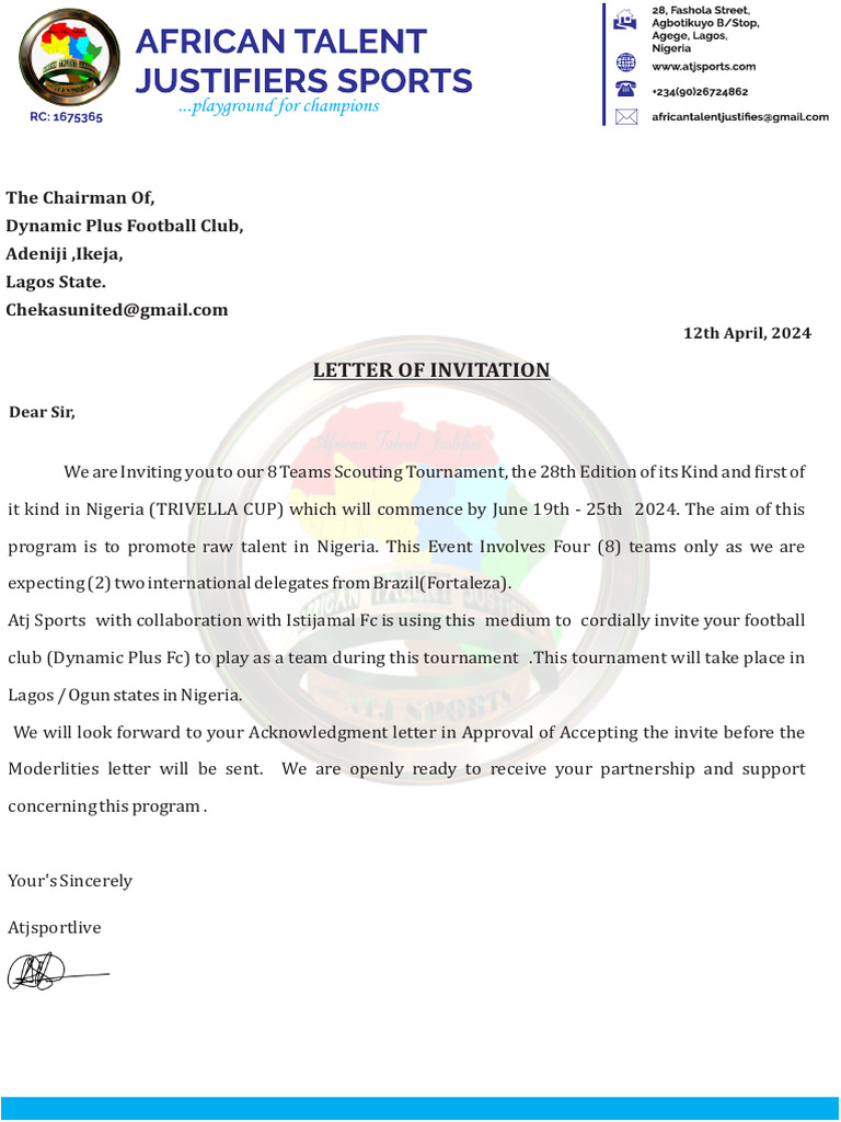 Invite Letter Dynamic | PDF