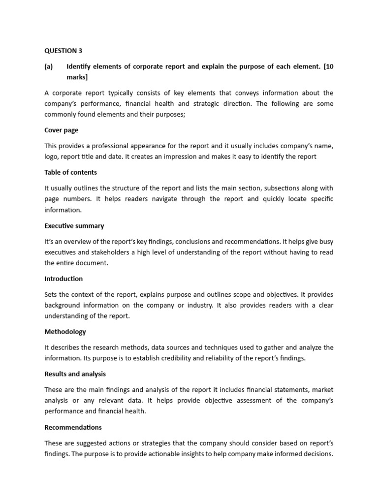Corporate Report Elements Explained | PDF | Expense | Equity (Finance)