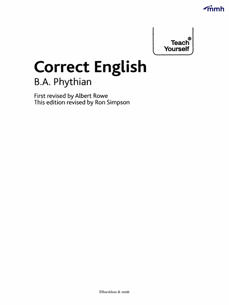 Teach Yourself. Correct English | PDF