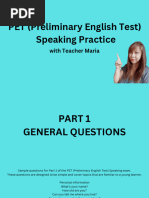 Cambridge Pet Speaking Test Part 2 | PDF