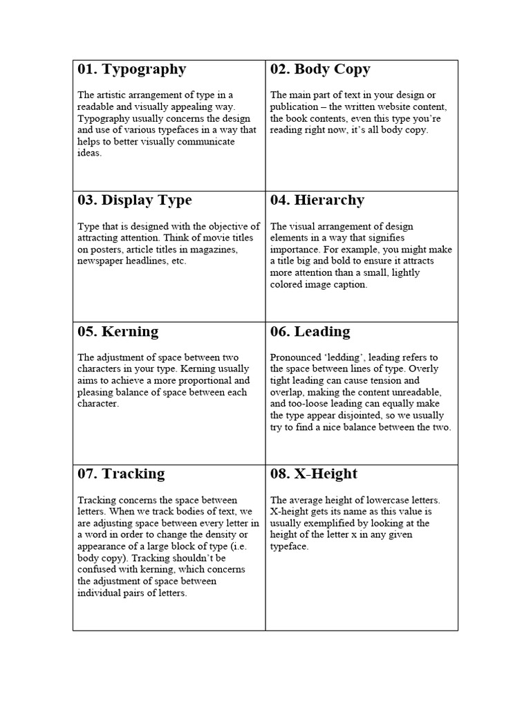 Design Vocabulary Part 1 | PDF | Typefaces | Typography