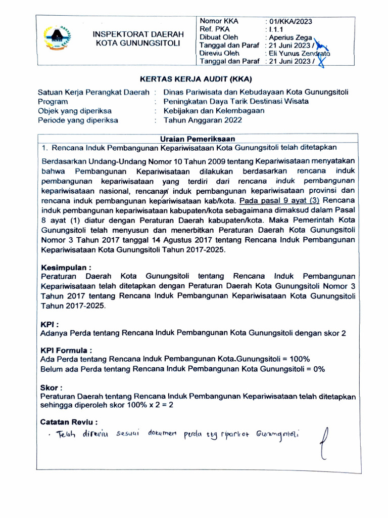 Kertas Kerja Audit | PDF
