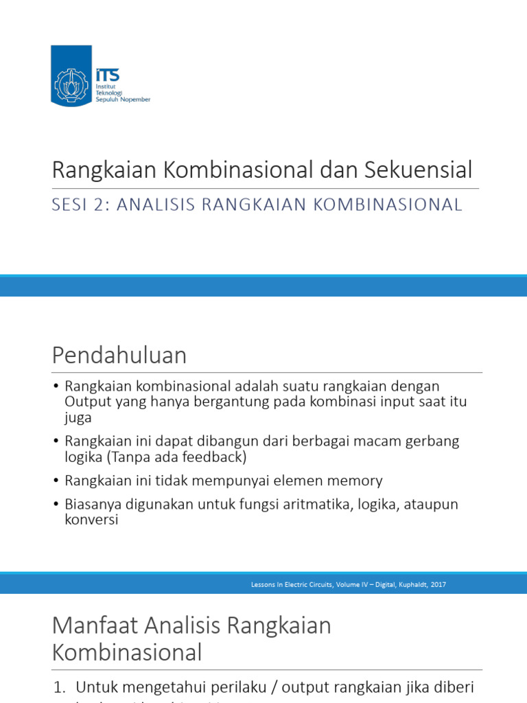 (PPT) Sesi 2 Analisis Rangkaian Kombinasional | PDF