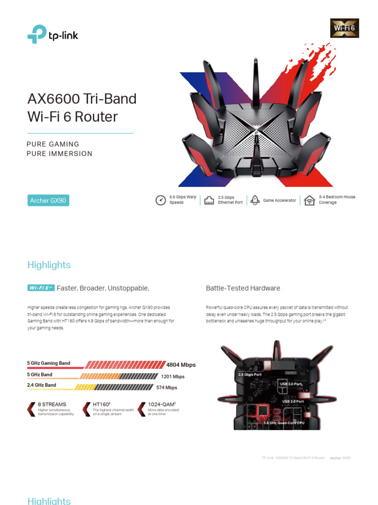 Archer GX90 (US) 1.0 Datasheet | PDF | Wi Fi | Computer Network
