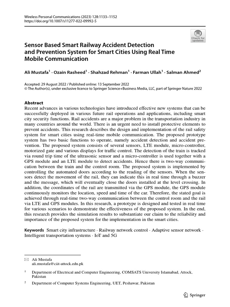 Sensor Based Smart Railway Accident Detection and Prevention System For ...