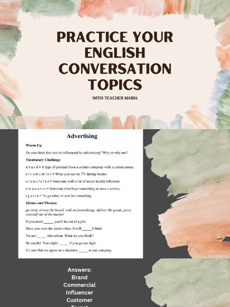 Practice Your English Conversation Topics | PDF