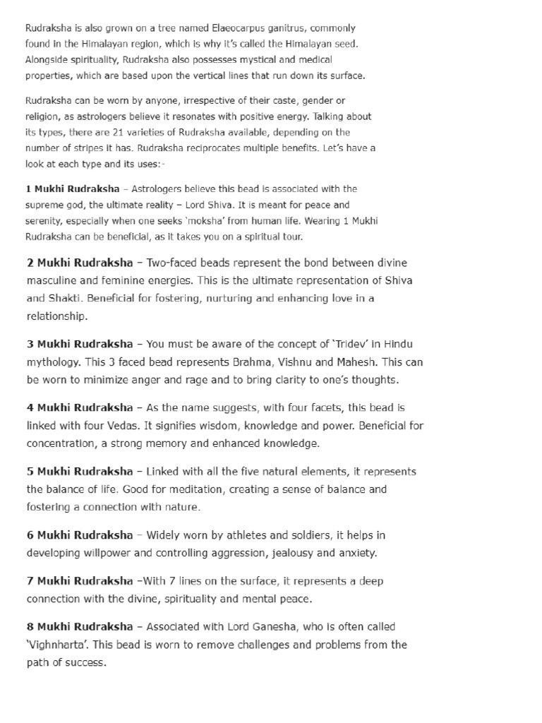 Rudraksha Info | PDF