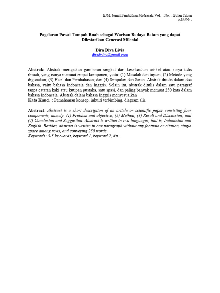 Template Jurnal MAN Batam - Docx 222 | PDF | Ilmu Sosial | Perjalanan