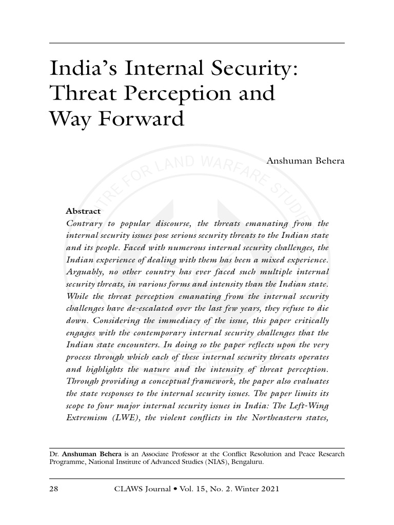 India's Internal Security | PDF | Maoism | Insurgency