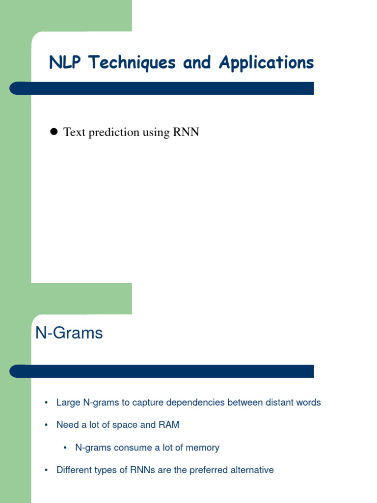 NLP Techniques and Applications: Text Prediction Using RNN | PDF