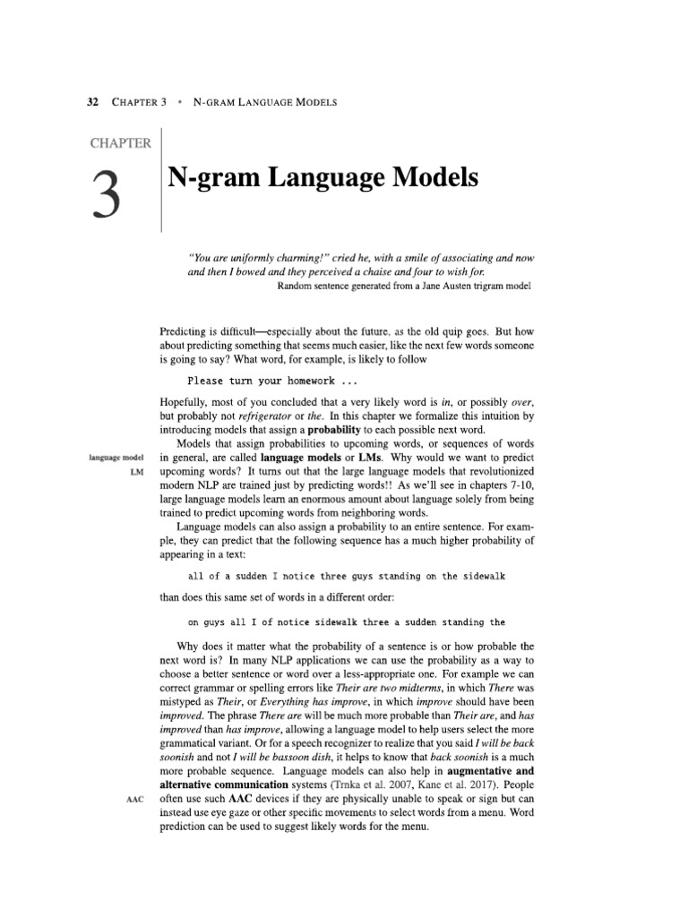 Note N-gram Language Models | PDF Note N-gram Language Models | PDF