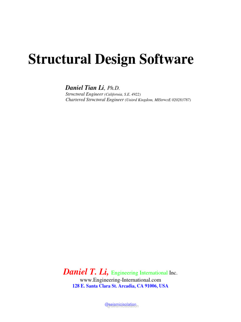Structural Design Software Daniel Tian Li, Ph.D. | PDF | Foundation ...