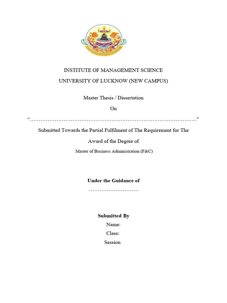 MBA Thesis Format Guide | PDF