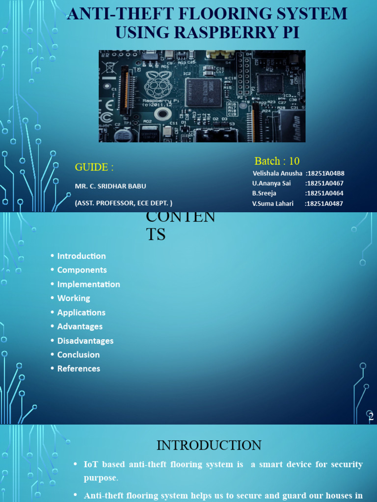 Anti-Theft Flooring System Using Raspberry Pi | PDF | Piezoelectricity | Internet Of Things