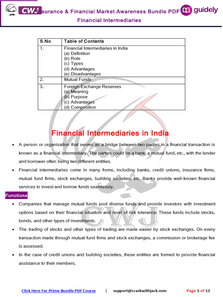 Financial Intermediaries | PDF | Investing | Investment Fund
