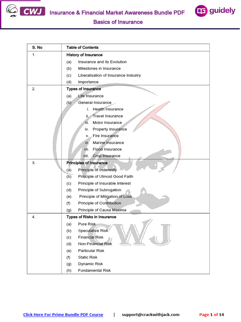 Basics of Insurance | PDF | Insurance | Risk