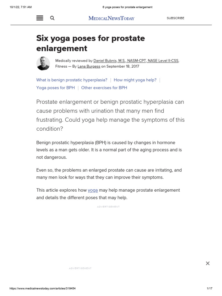 6 Yoga Poses For Prostate Enlargement Pdf Prostate Massage