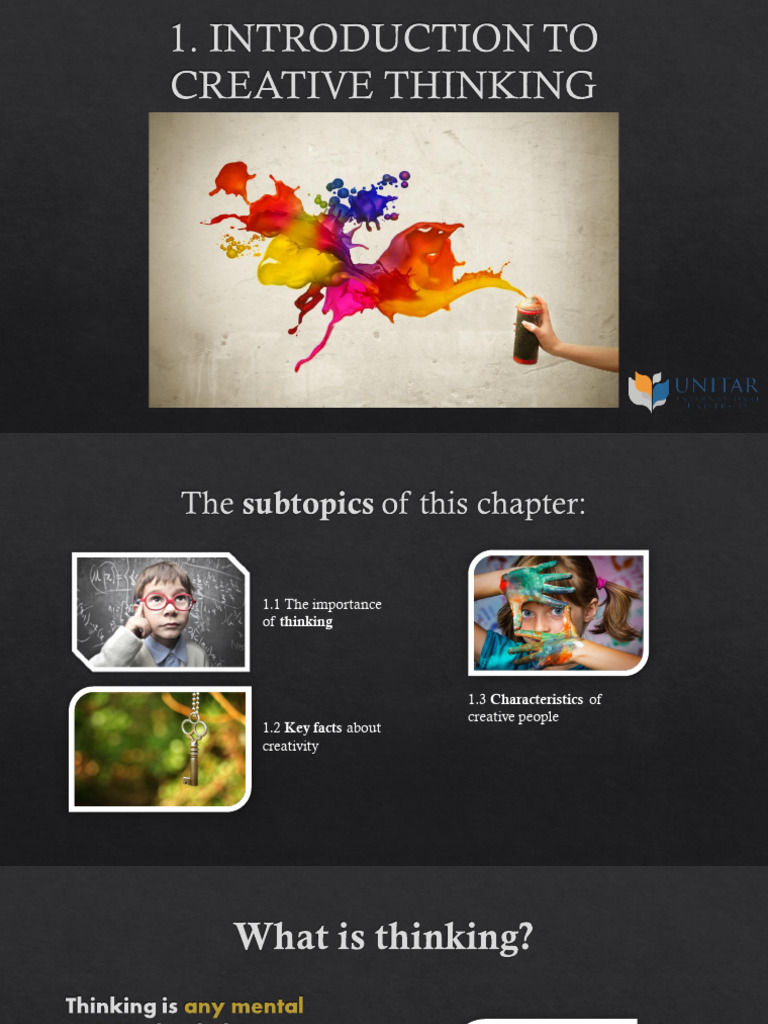 Topic 1 - Introduction To Creative Thinking | PDF | Career & Growth | Self-Improvement