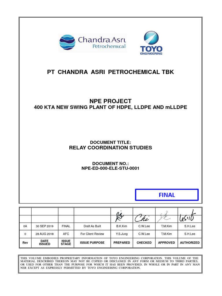 NPE ED 000 ELE STU 0001 Relay Coordination | PDF | Transformer | Relay