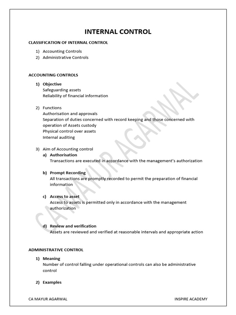 Internal Contbwnsmskamsmrols | PDF | Internal Control | Audit