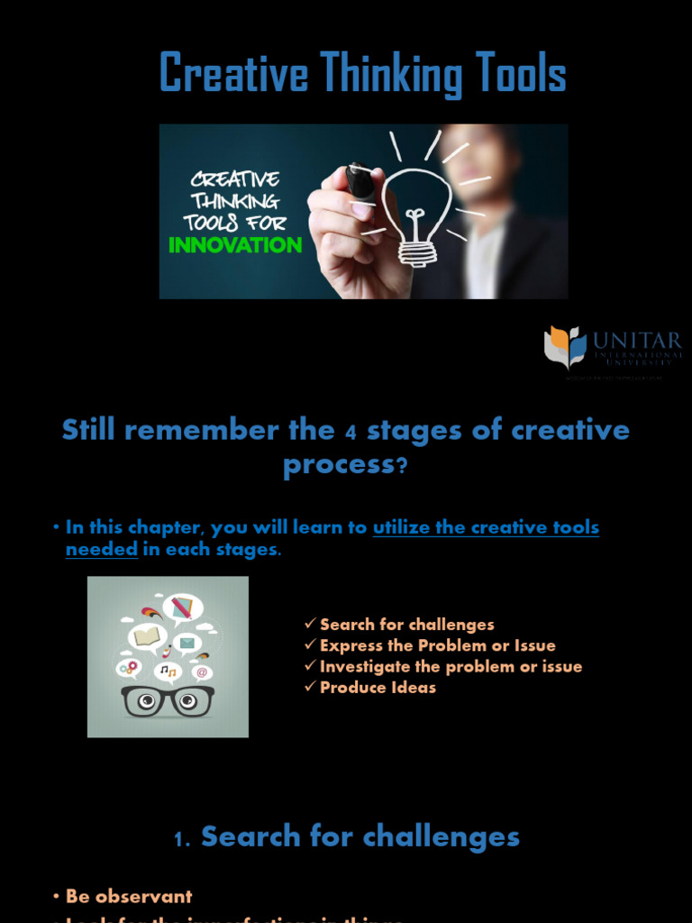 Topic 6 - Creative Thinking Tools | Download Free PDF | Thought | Idea