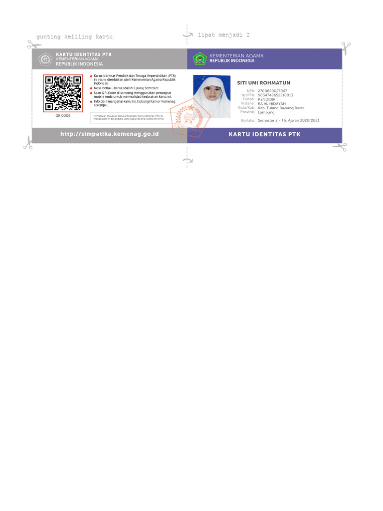 Siti Umi Rohmatun - Cetak Kartu PTK | PDF