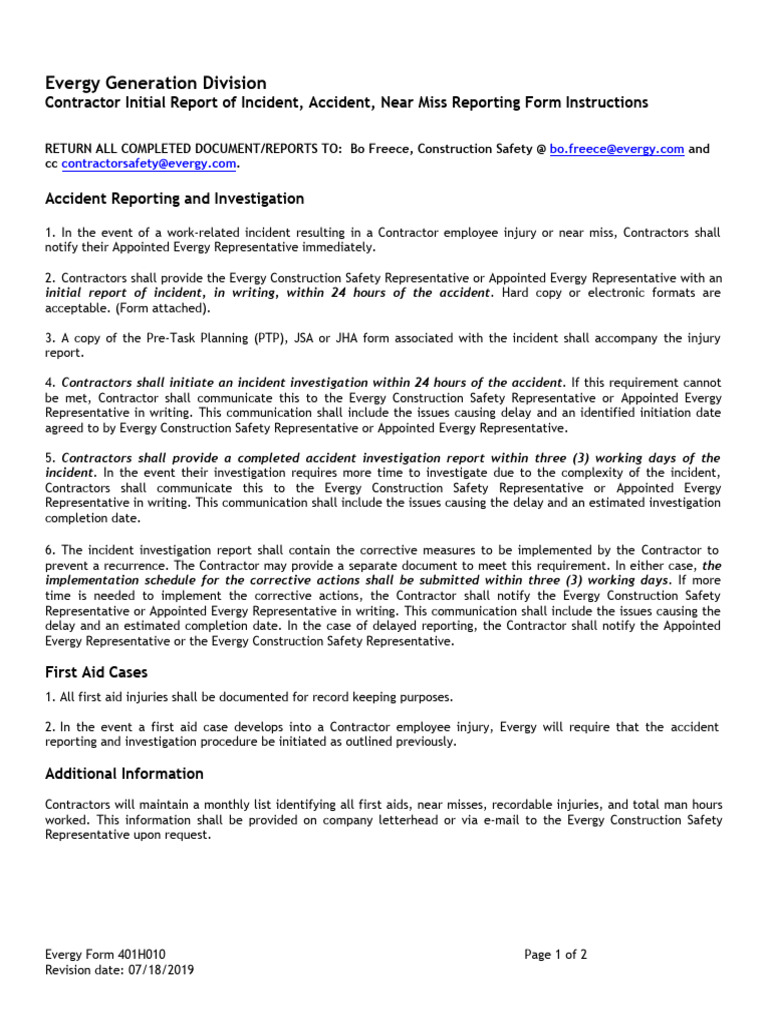 Contractor-initial-report-of-injury | PDF | Occupational Safety And ...