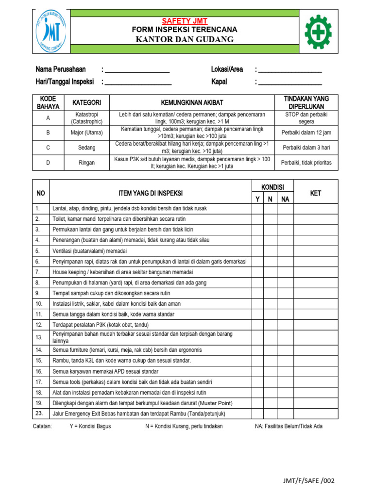 1.2 Form Inspeksi - Kapal | PDF